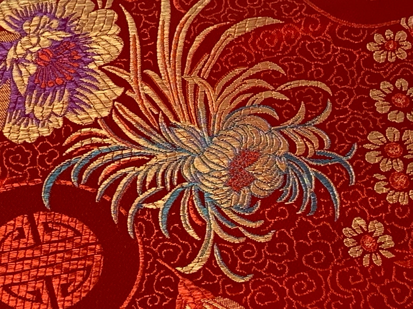 Chinese Brocade Embroidered Fabric by the YARD. Asian Style | Etsy