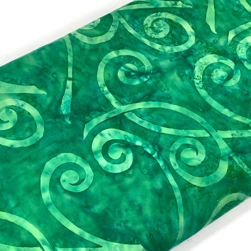 Green Batik Fabric - Etsy