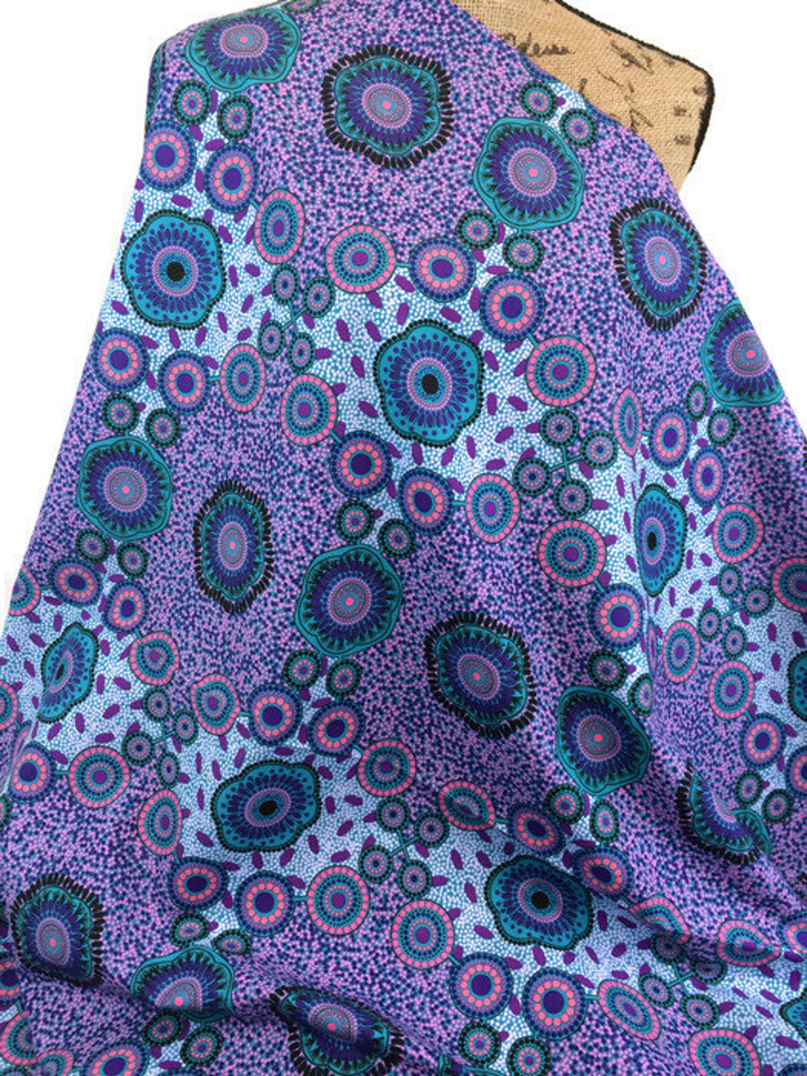 Australian Aboriginal Print Fabric by the Yard. Meeting Places - Etsy