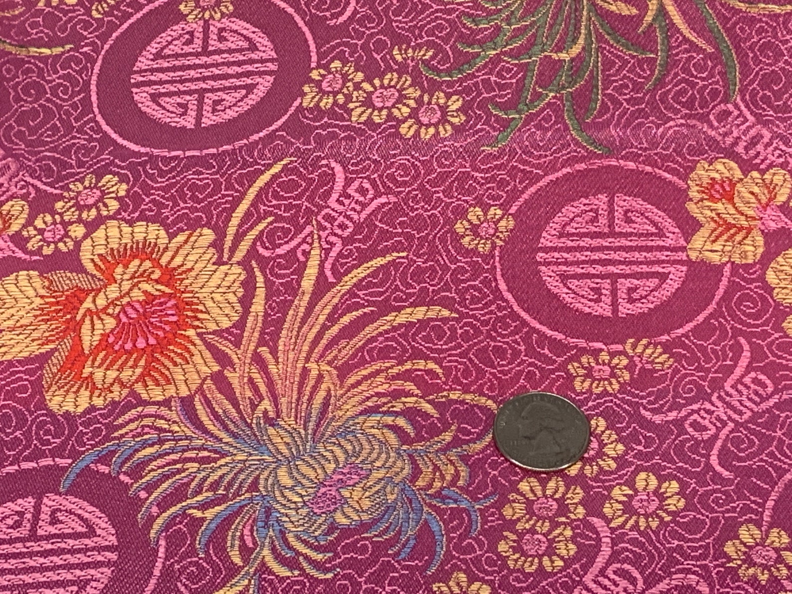 Chinese Brocade Embroidered Fabric by the YARD. Asian Style Satin Woven ...