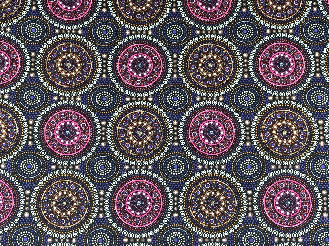 Australian Aboriginal Cotton Quilting Fabric by the YARD. M&S | Etsy