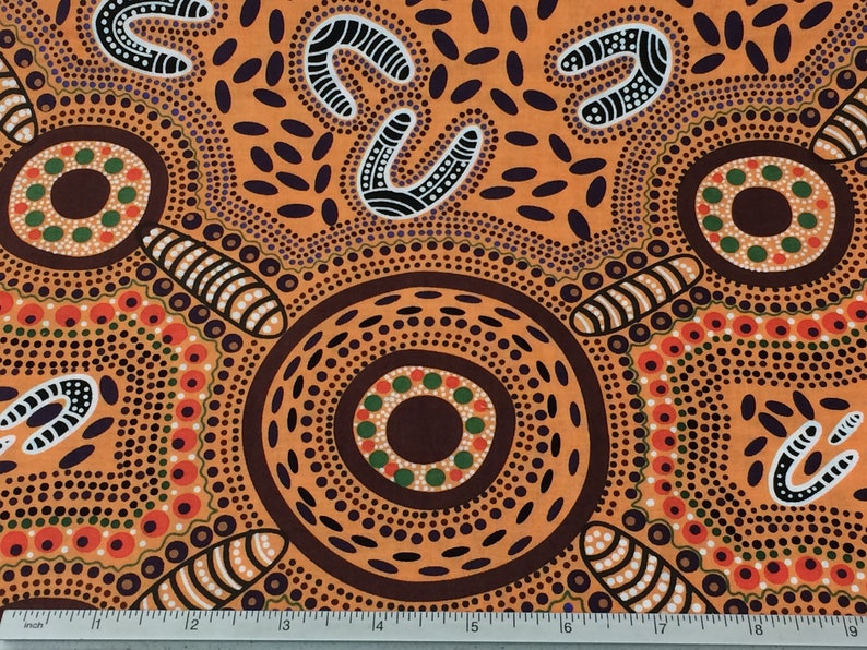 Australian Fabric--aboriginal Fabric--aboriginal Art--cotton Fabric ...
