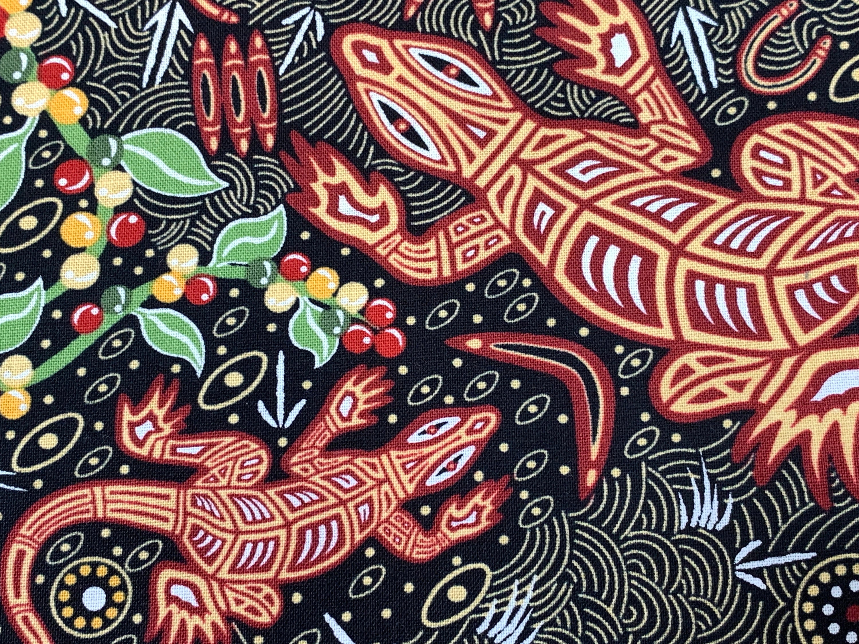 Australian Aboriginal Cotton Quilting Fabric by the YARD. M&S | Etsy