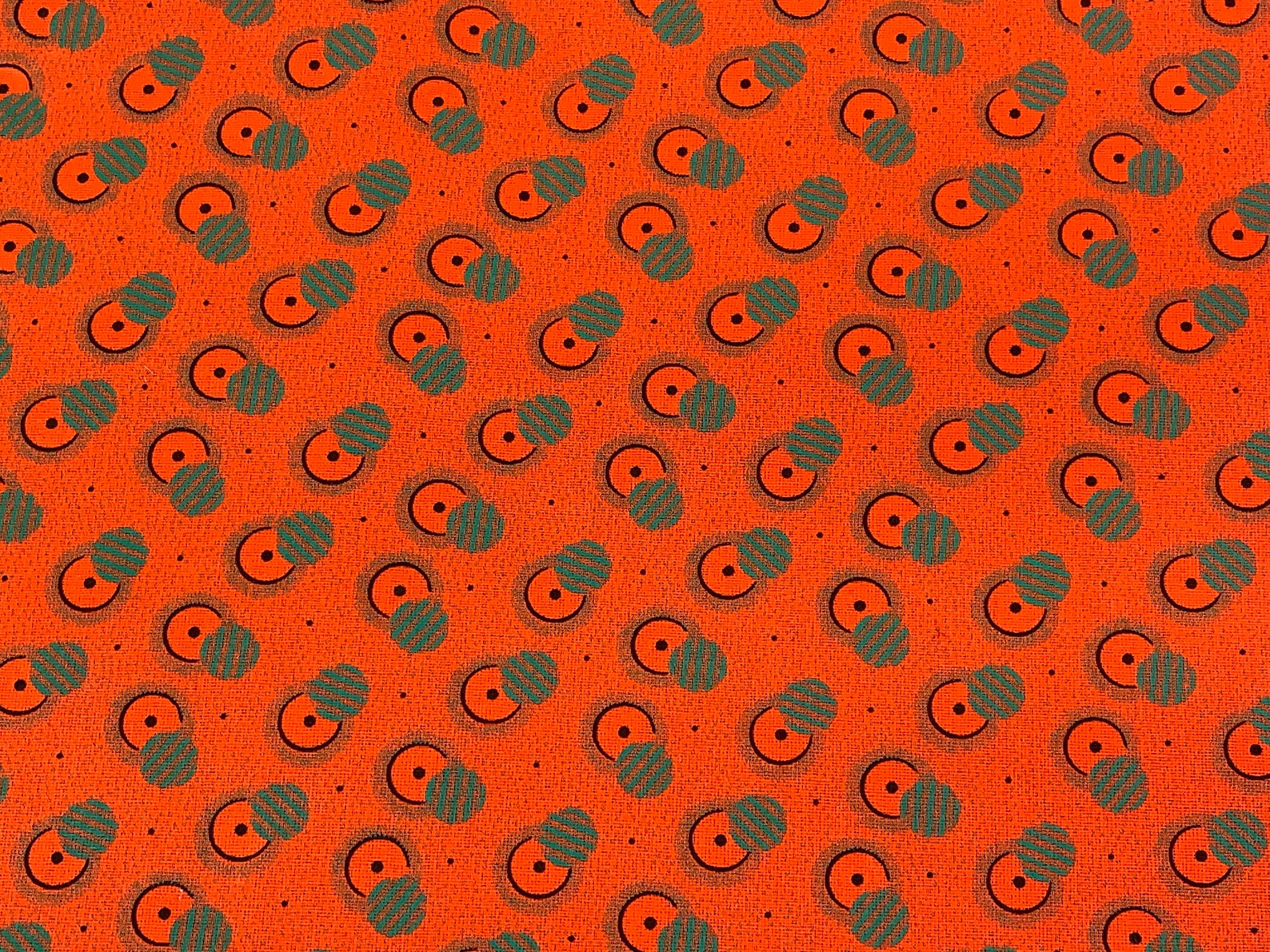 Orange South African Shweshwe Fabric by the YARD. Dagama 3 Cats Orange ...