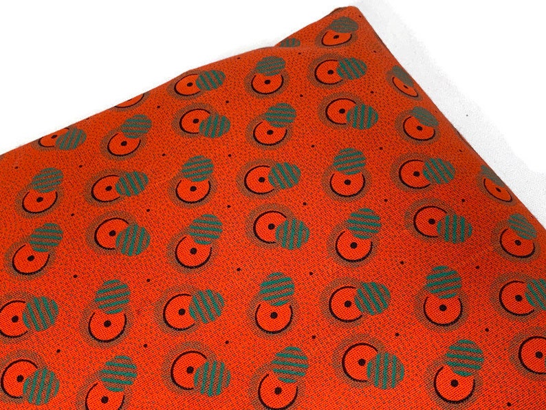 Orange South African Shweshwe Fabric by the YARD. Dagama 3 Cats Orange ...