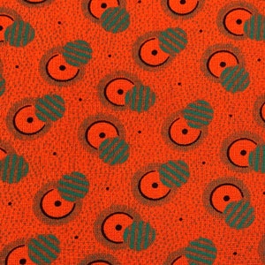 Orange South African Shweshwe Fabric by the YARD. Dagama 3 Cats Orange ...
