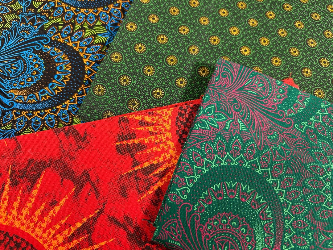 South African Shweshwe Fabric Scrap Pack, Grab Bag. Assorted Color ...