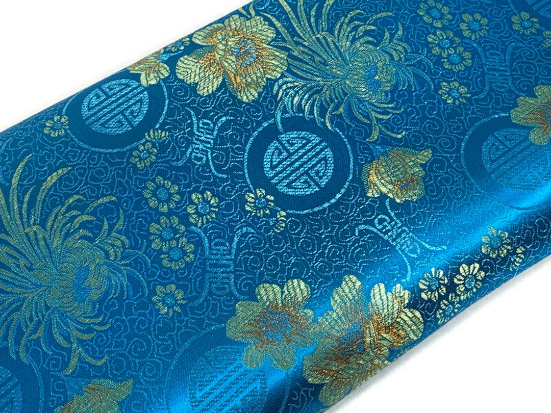 Chinese Brocade Embroidered Fabric by the YARD. Asian Style Satin Woven ...