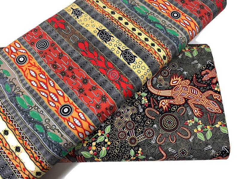 Australian Aboriginal Cotton Quilting Fabric by the YARD. M&S | Etsy
