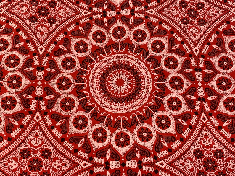 South African Shweshwe Fabric by the YARD. Dagama 3 Cats Red - Etsy Denmark