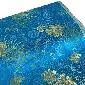Chinese Brocade Embroidered Fabric by the YARD. Asian Style Satin Woven ...