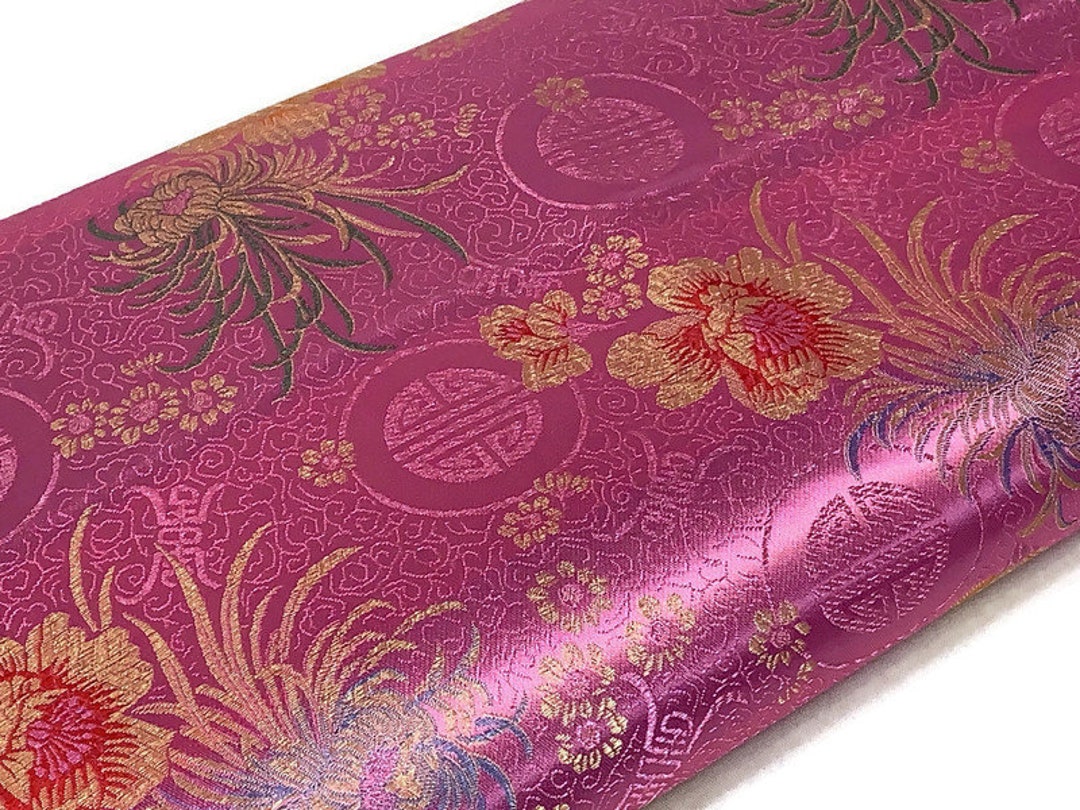 Chinese Brocade Embroidered Fabric by the YARD. Asian Style Satin Woven ...