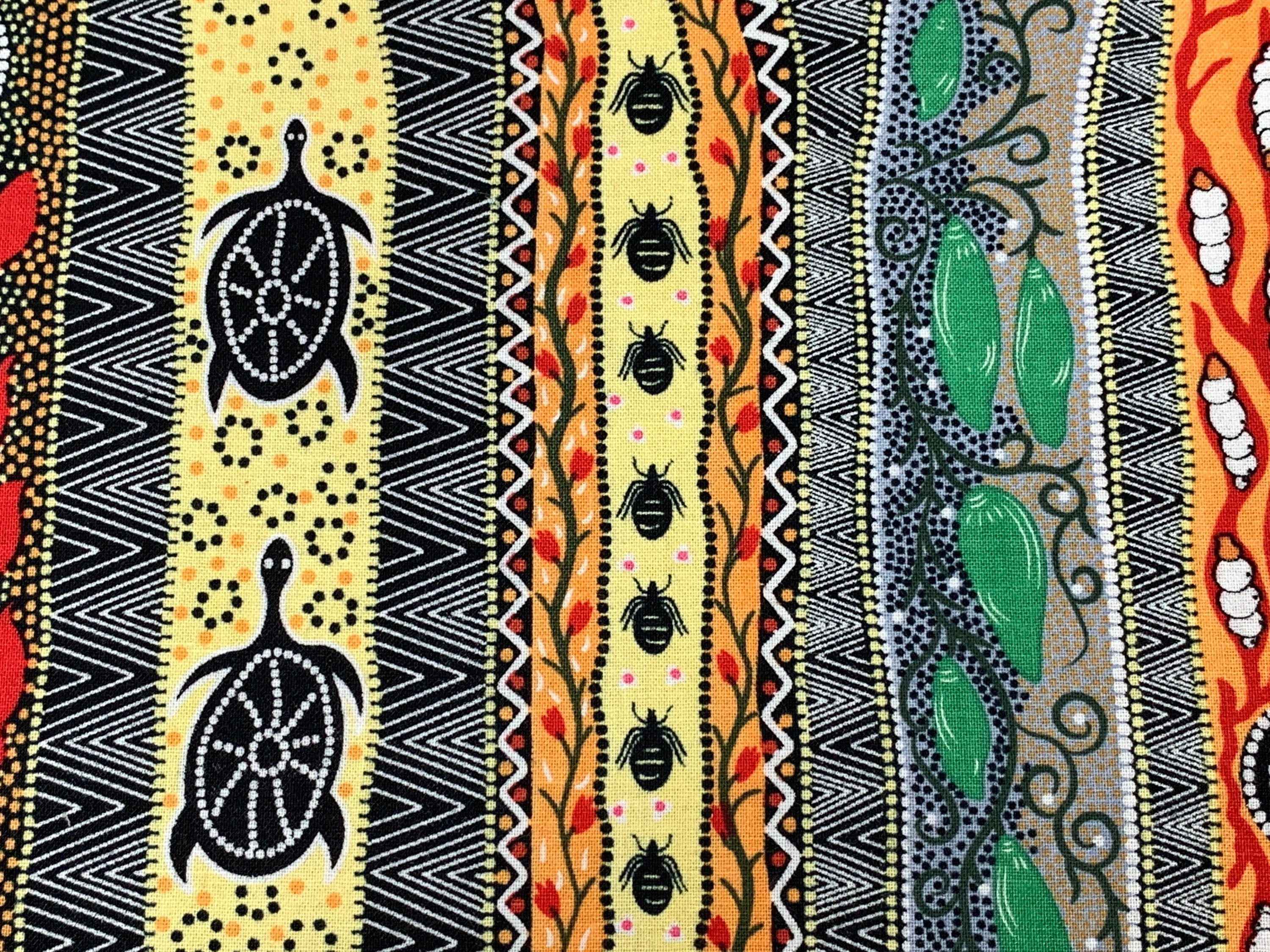 Australian Aboriginal Cotton Quilting Fabric by the YARD. M&S | Etsy