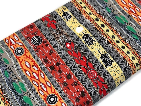 Australian Aboriginal Cotton Quilting Fabric by the YARD. M&S | Etsy