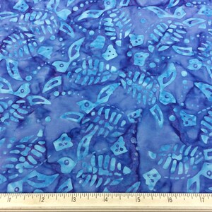 Blue Batik Turtle Fabric by the YARD. Sea Turtles on Royal Blue. Hand ...