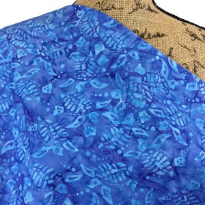Blue Batik Turtle Fabric by the YARD. Sea Turtles on Royal Blue. Hand ...