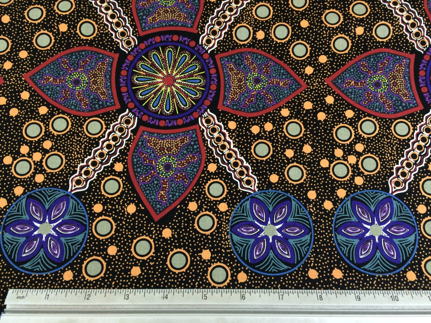 Australian Aboriginal Print Fabricstella Blackaboriginal - Etsy