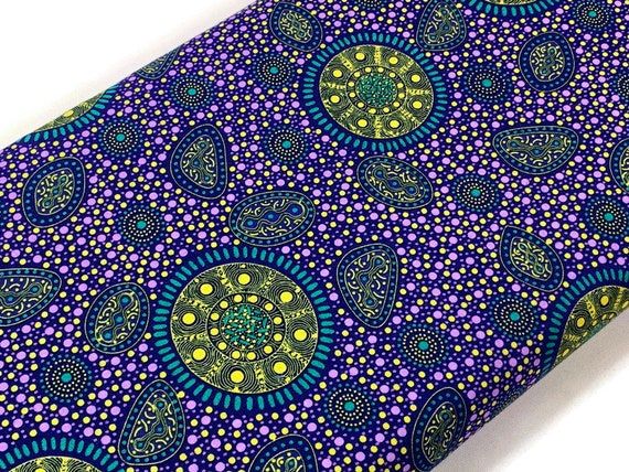 Australian Aboriginal Cotton Quilting Fabric by the YARD. M&S | Etsy