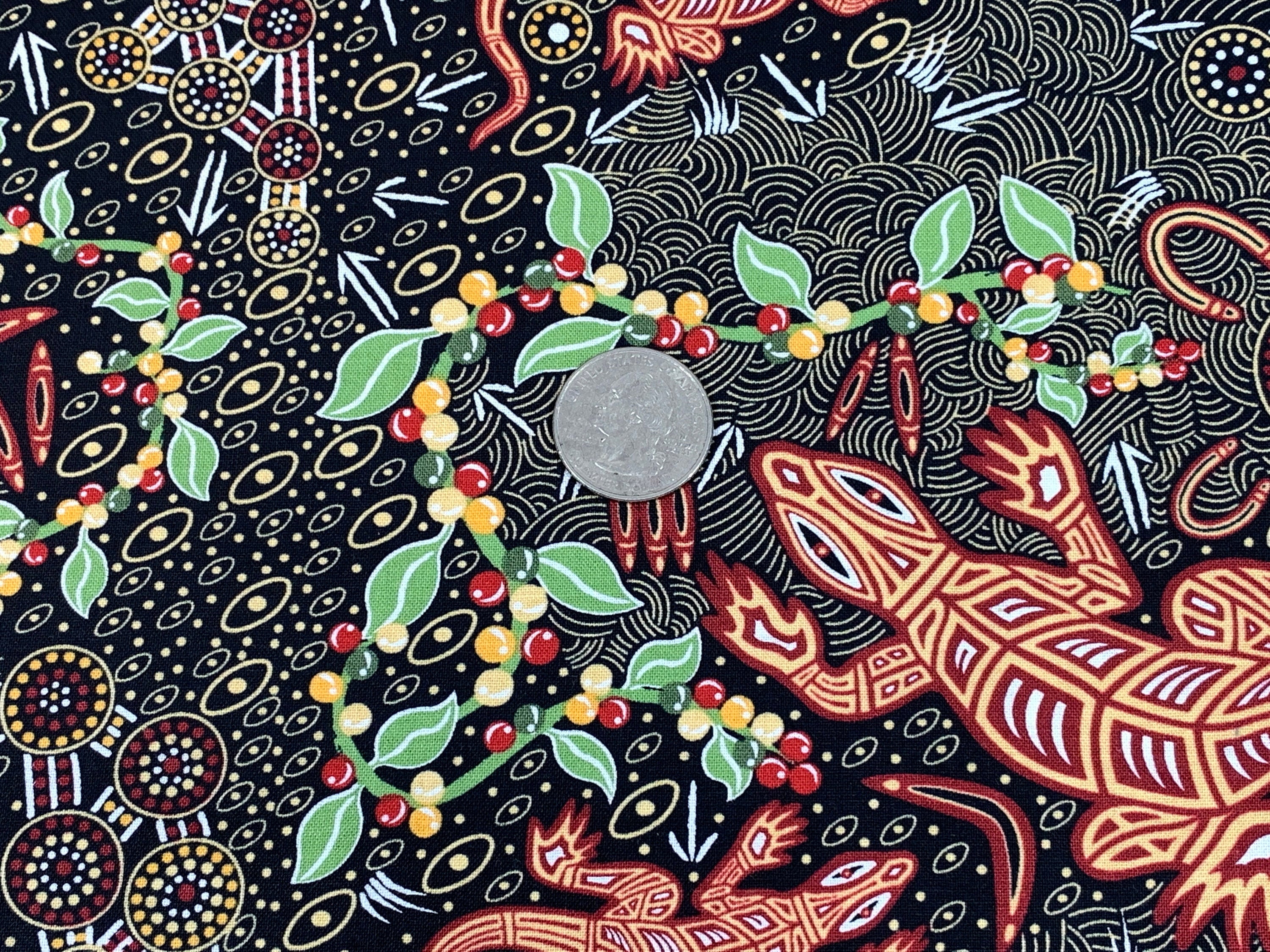 Australian Aboriginal Cotton Quilting Fabric by the YARD. M&S | Etsy