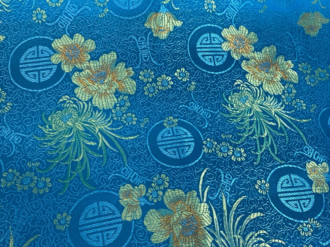 Chinese Brocade Embroidered Fabric by the YARD. Asian Style - Etsy