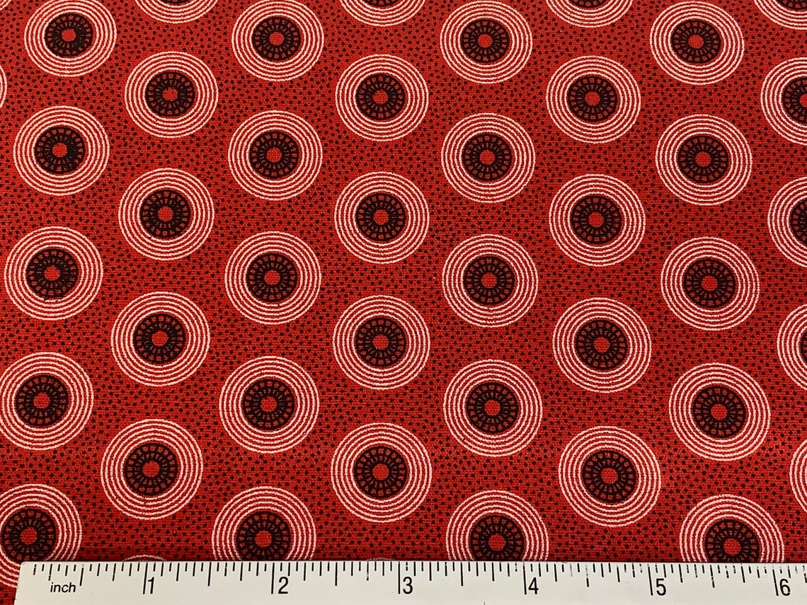 South African Shweshwe Fabric by the YARD. Dagama 3 Cats Red - Etsy