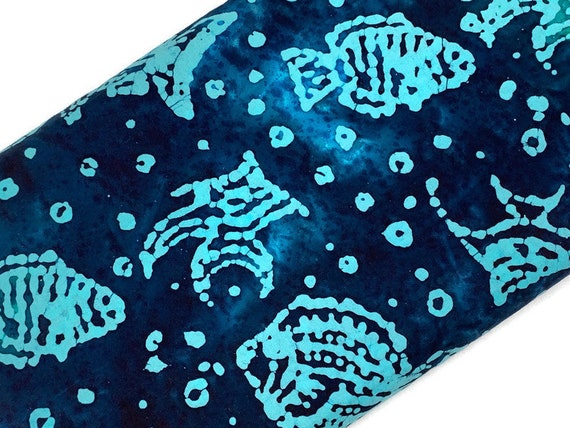 Dark Blue Turquoise Indian Batik Fabric by the Yard. Fish Sea Creatures Ocean Theme 100 Cotton Batik for Quilting Clothing Home Decor Etsy Australia