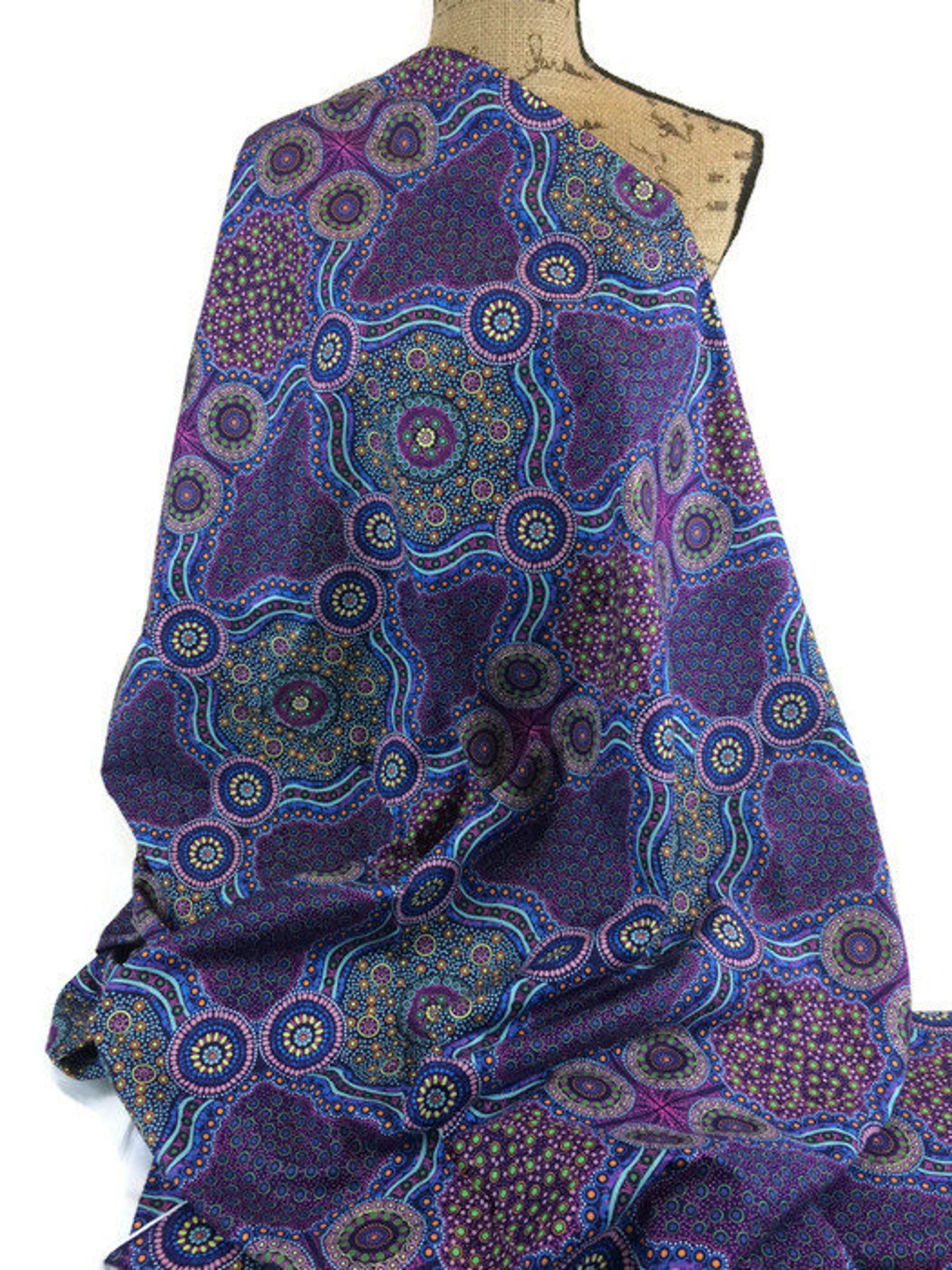 Australian Aboriginal Cotton Quilting Fabric by the YARD. M&S Textiles ...