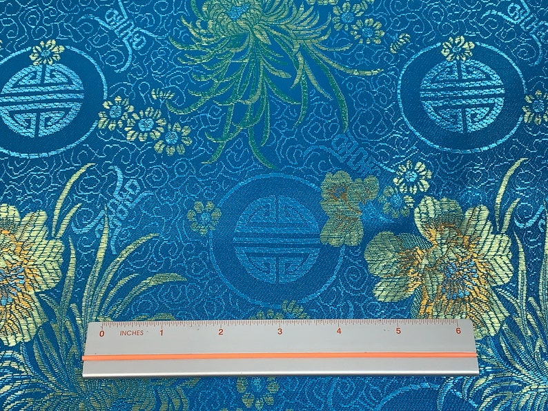 Chinese Brocade Embroidered Fabric by the YARD. Asian Style Satin Woven ...