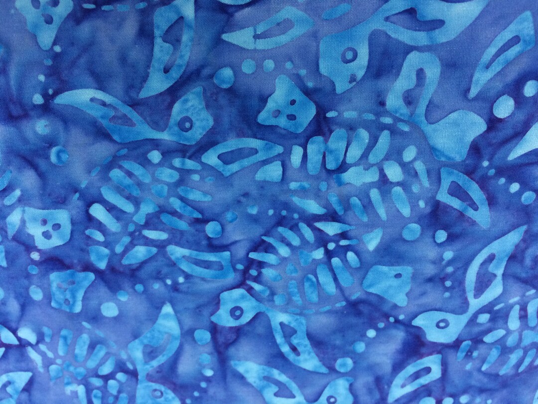 Blue Batik Turtle Fabric by the YARD. Sea Turtles on Royal Blue. Hand ...
