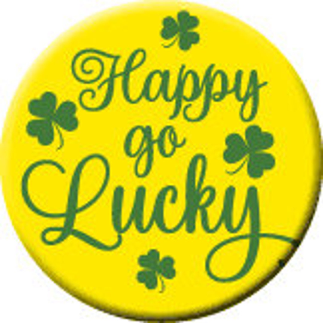Happy Go Lucy st. Patrick's Day Button - Etsy