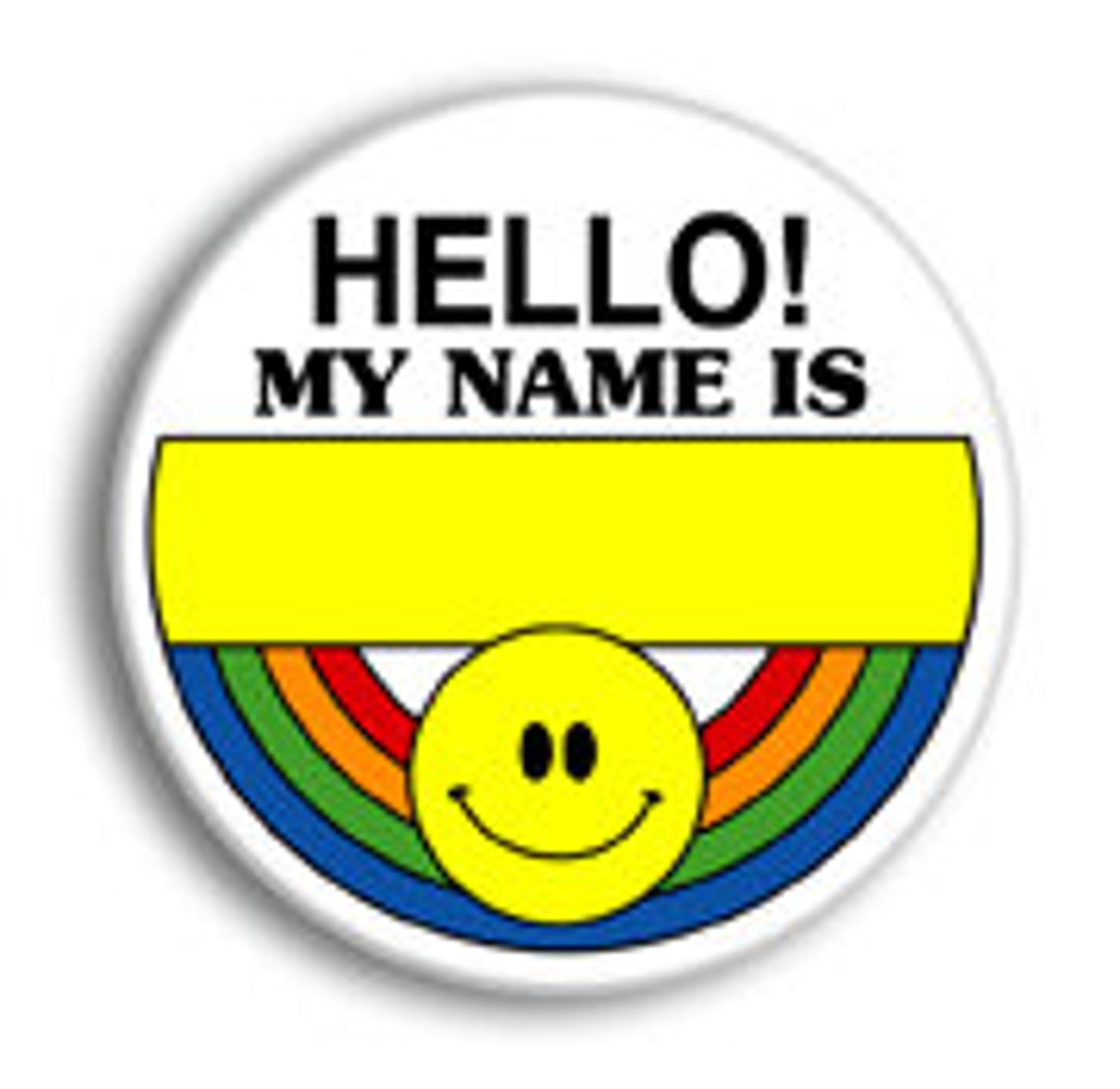 Hello My Name is Button - Etsy
