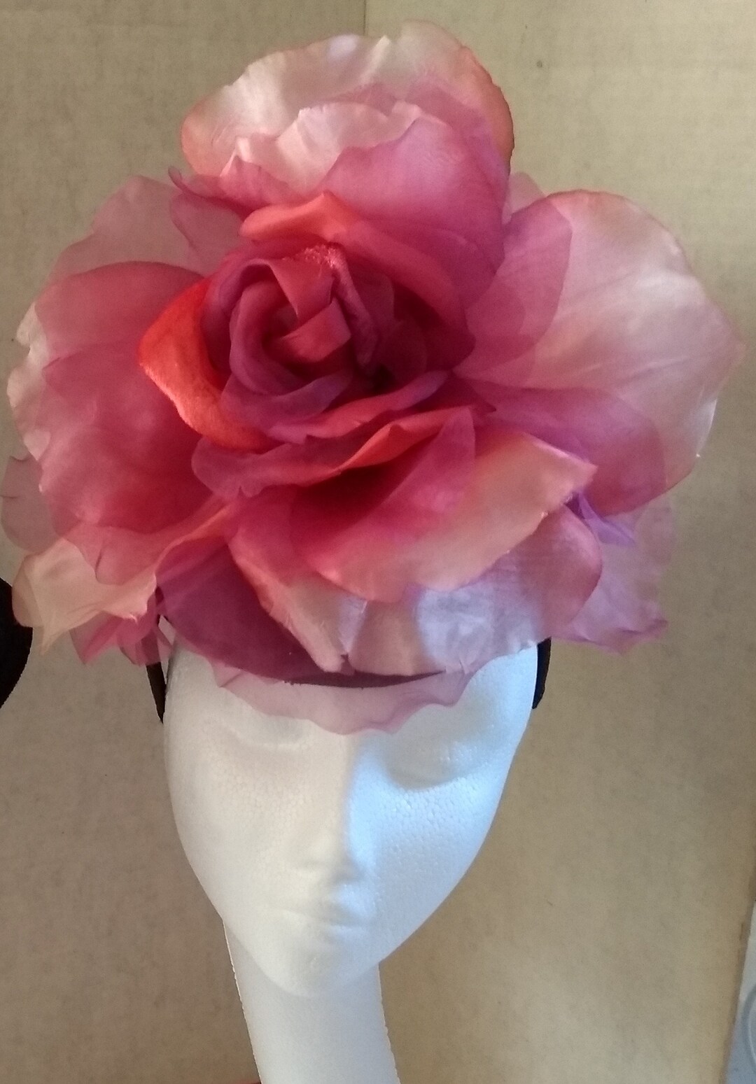 Organza Silk Pink Rose Hat - Etsy