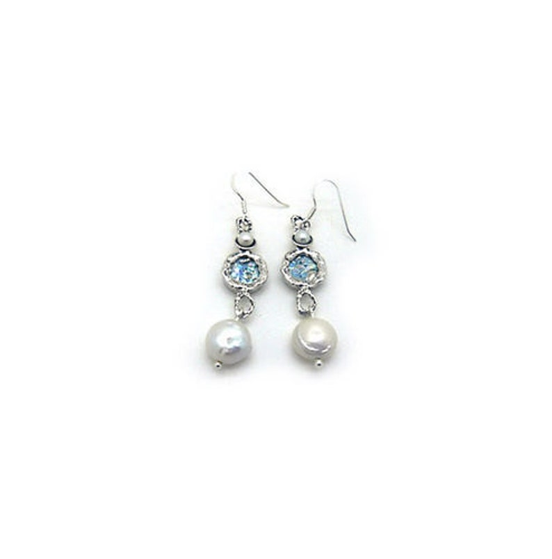 Unique Jewelry Dangle Earrings Ladies 925 Sterling Silver Earrings Pearl Earrings Ancient