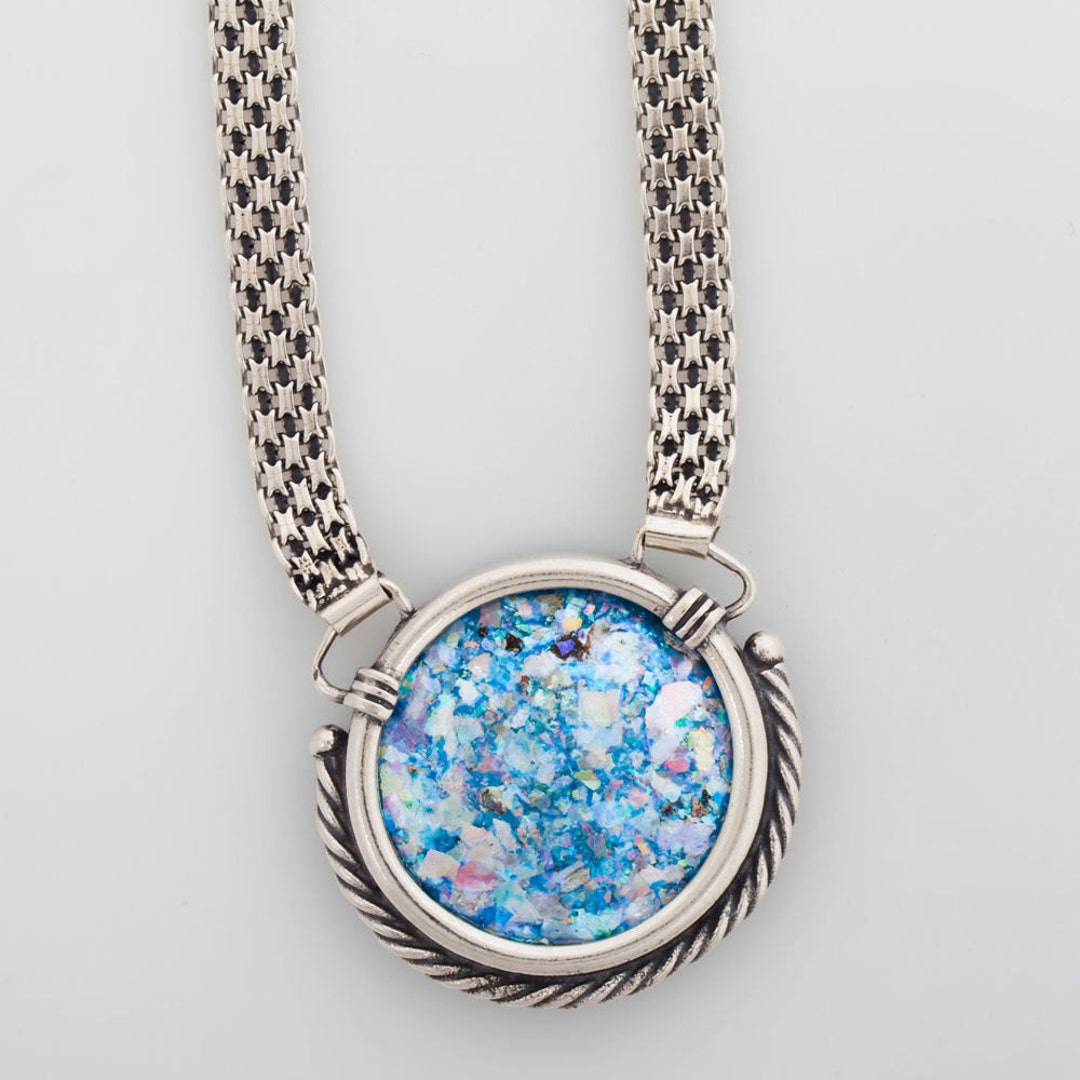 Necklace-925 Sterling Silver Ancient Roman Glass Original Gift - Etsy