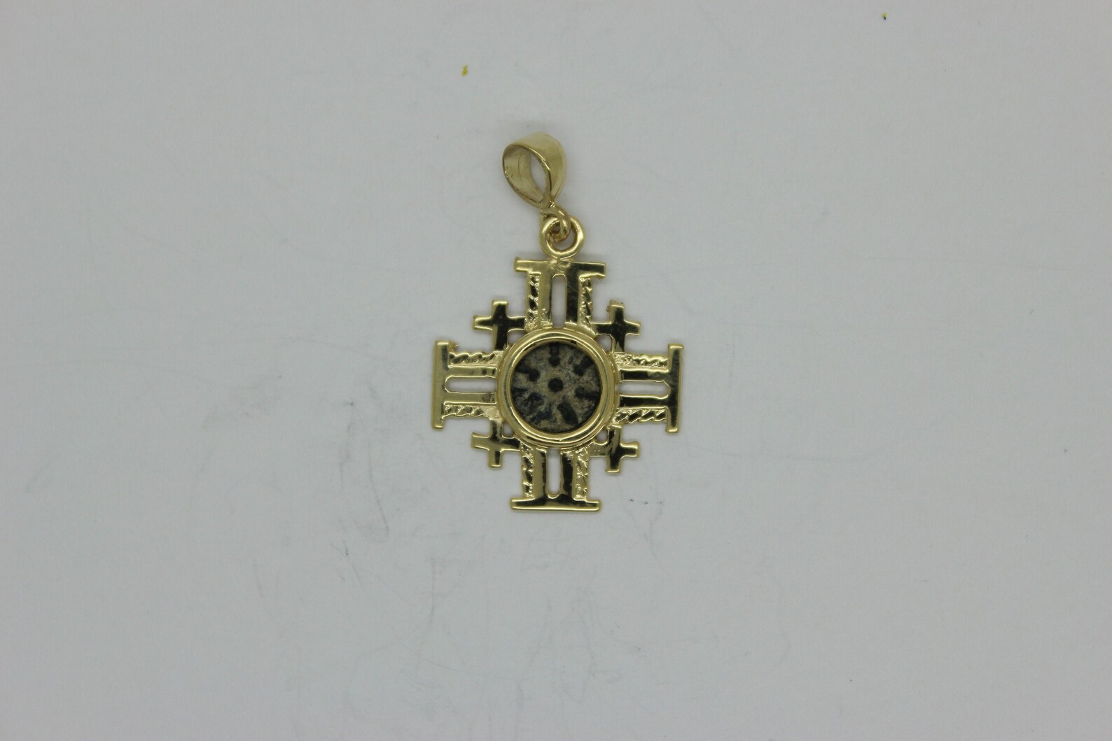 Coin Pendant,jerusalem Cross With Antique Authentic Bronze Widow's Mite ...