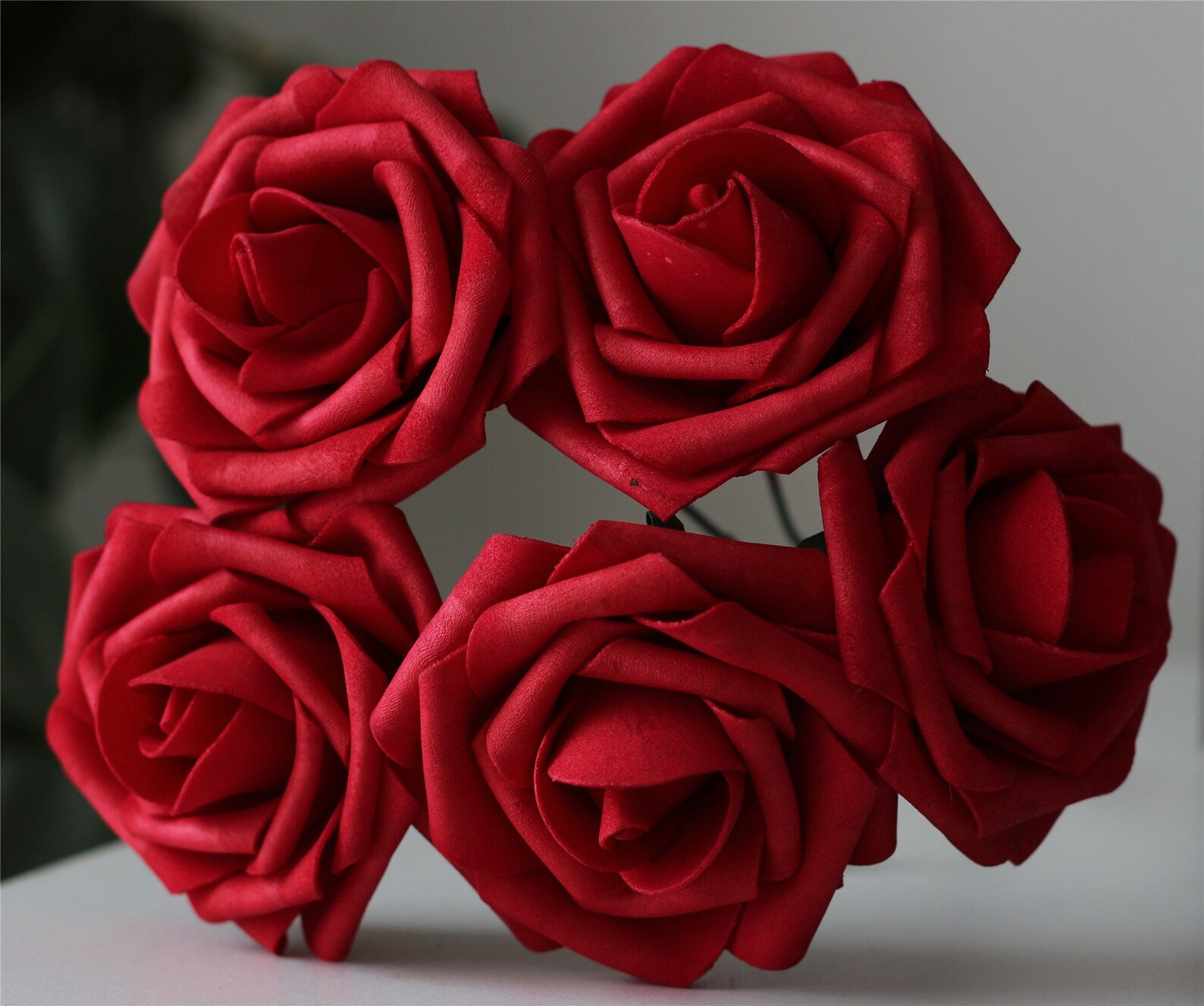 Dark Red Wedding Flowers Ruby Red Roses 100 Stems Artificial - Etsy