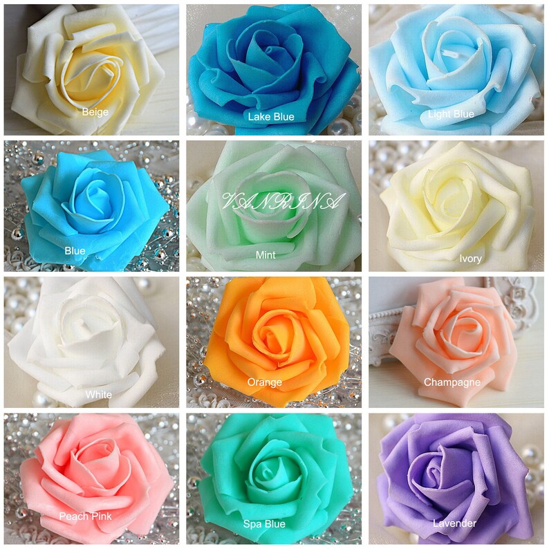 Aqua Blue Flowers Bulk Roses Heads Artificial Flowers 100 Pcs | Etsy