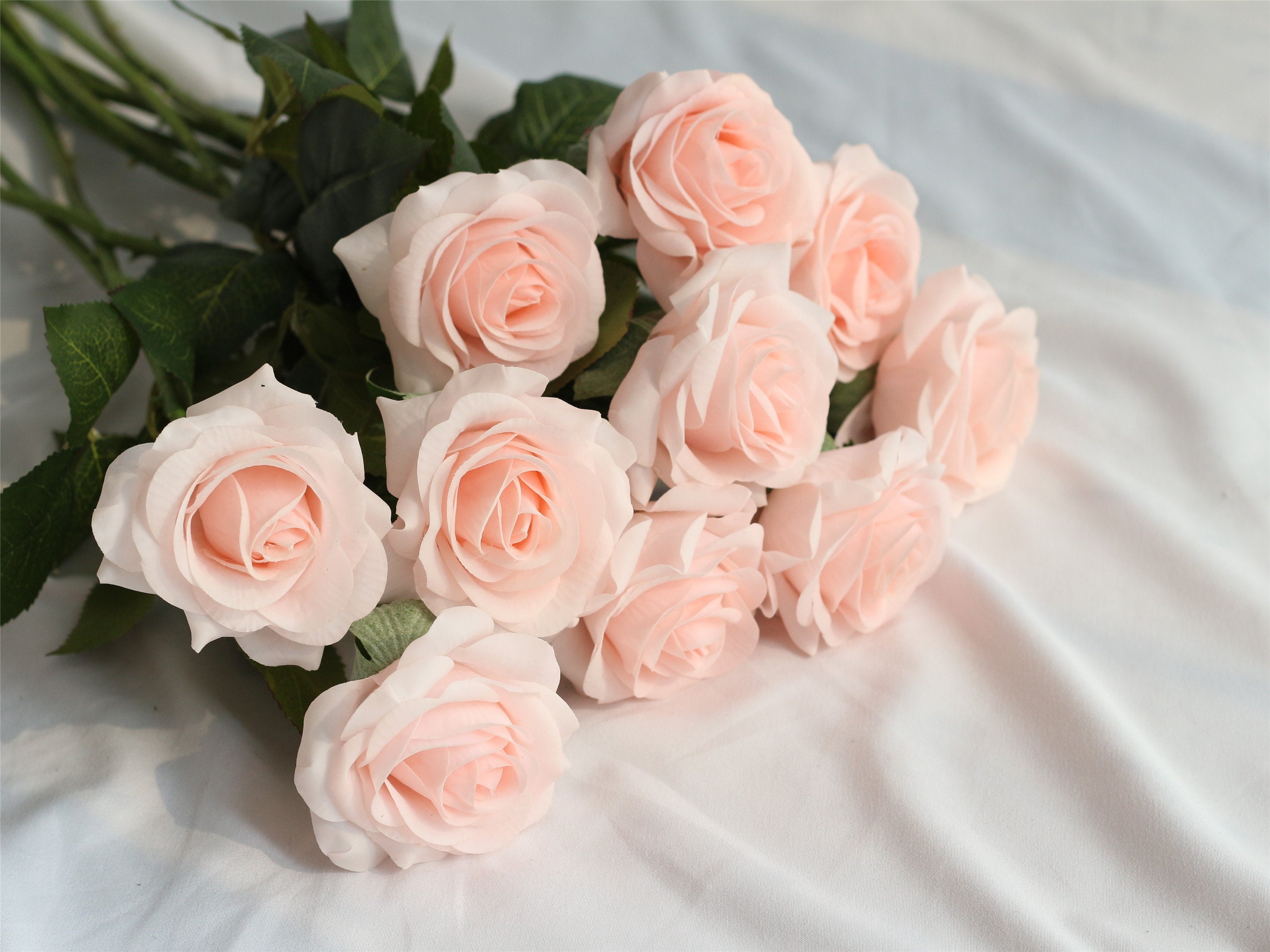 Blush Wedding Flowers Silk Latex Roses Artificial Flowers for | Etsy