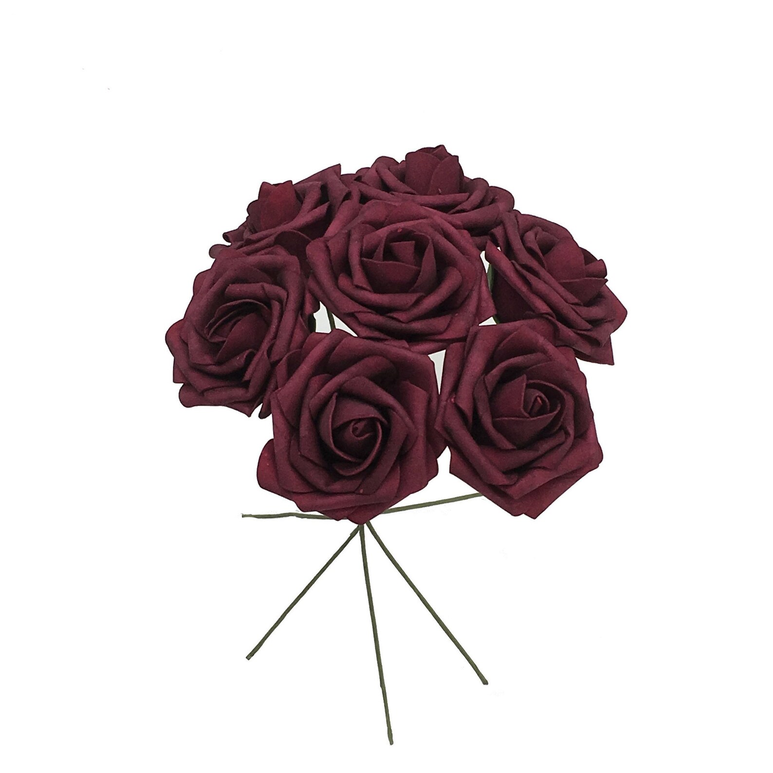 Burgundy Fake Flowers Foam Roses Dark Red Artificial Wedding - Etsy