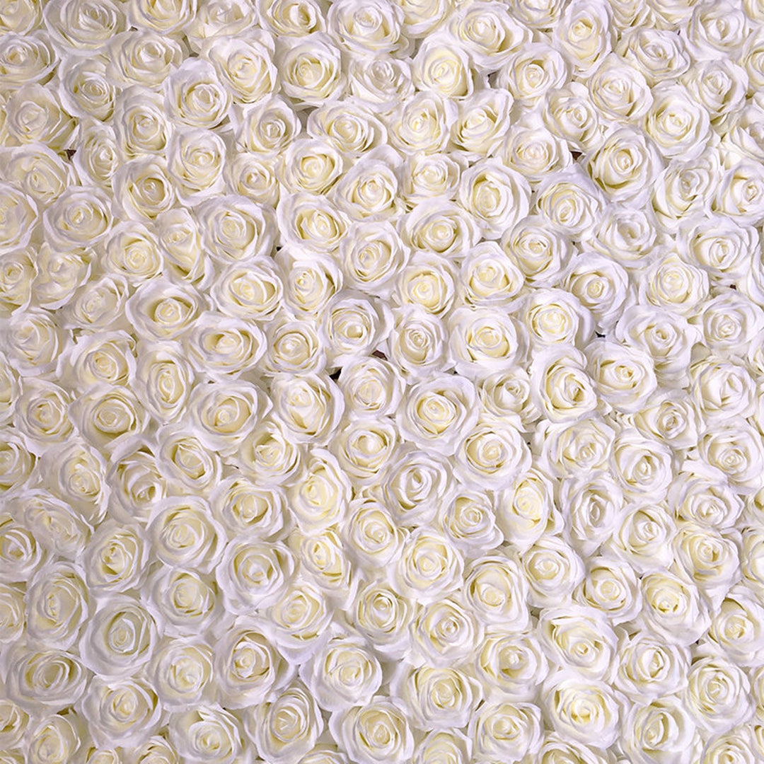Wedding Flower Backdrop Silk Rose Ivory Flower Wall Floral Wedding ...