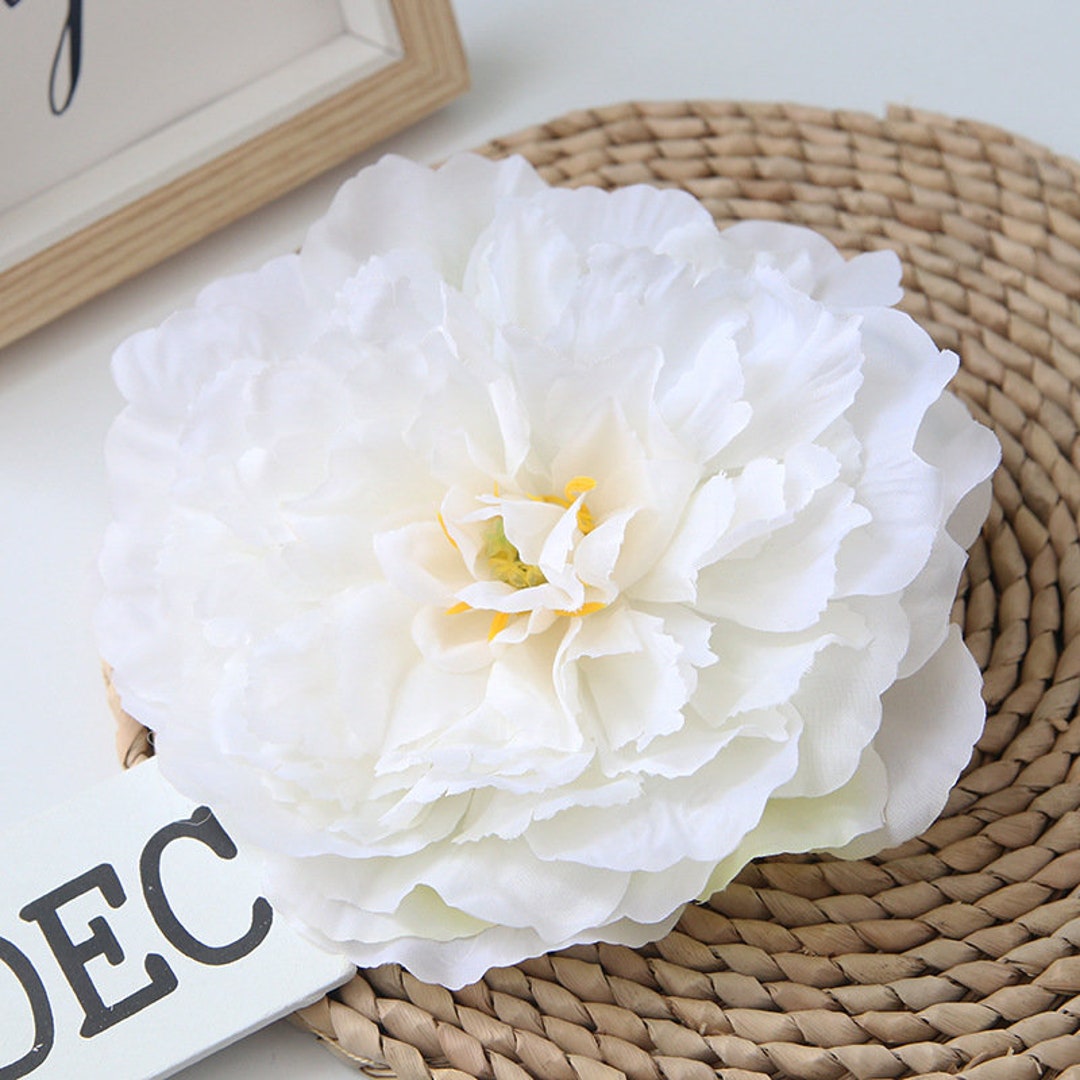 Peony Flowers White Peonies Silk Flowers Bulk Artificial Peony Heads ...