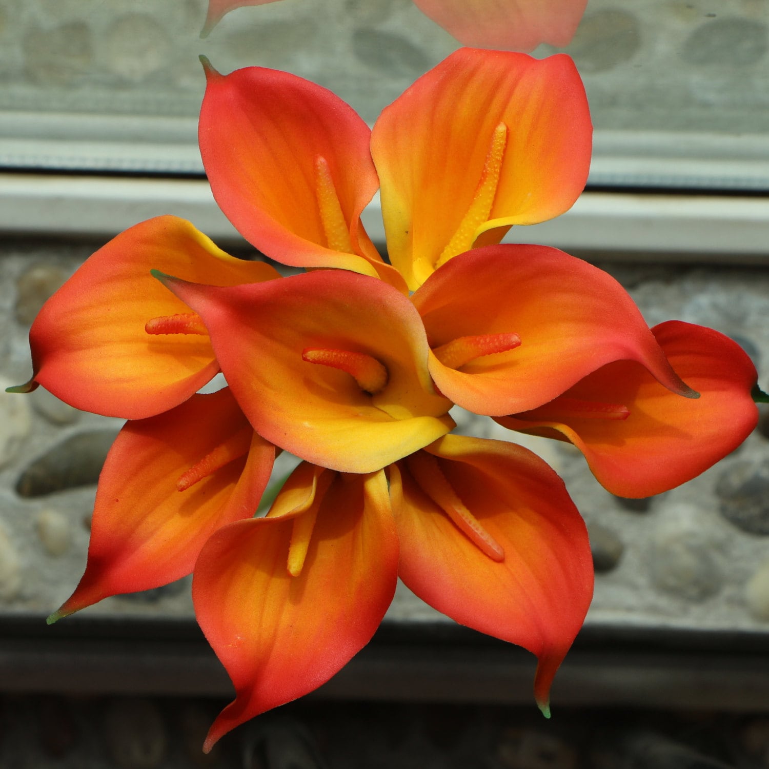Burnt Orange Flowers Latex Calla Lilies Real Touch Natural | Etsy