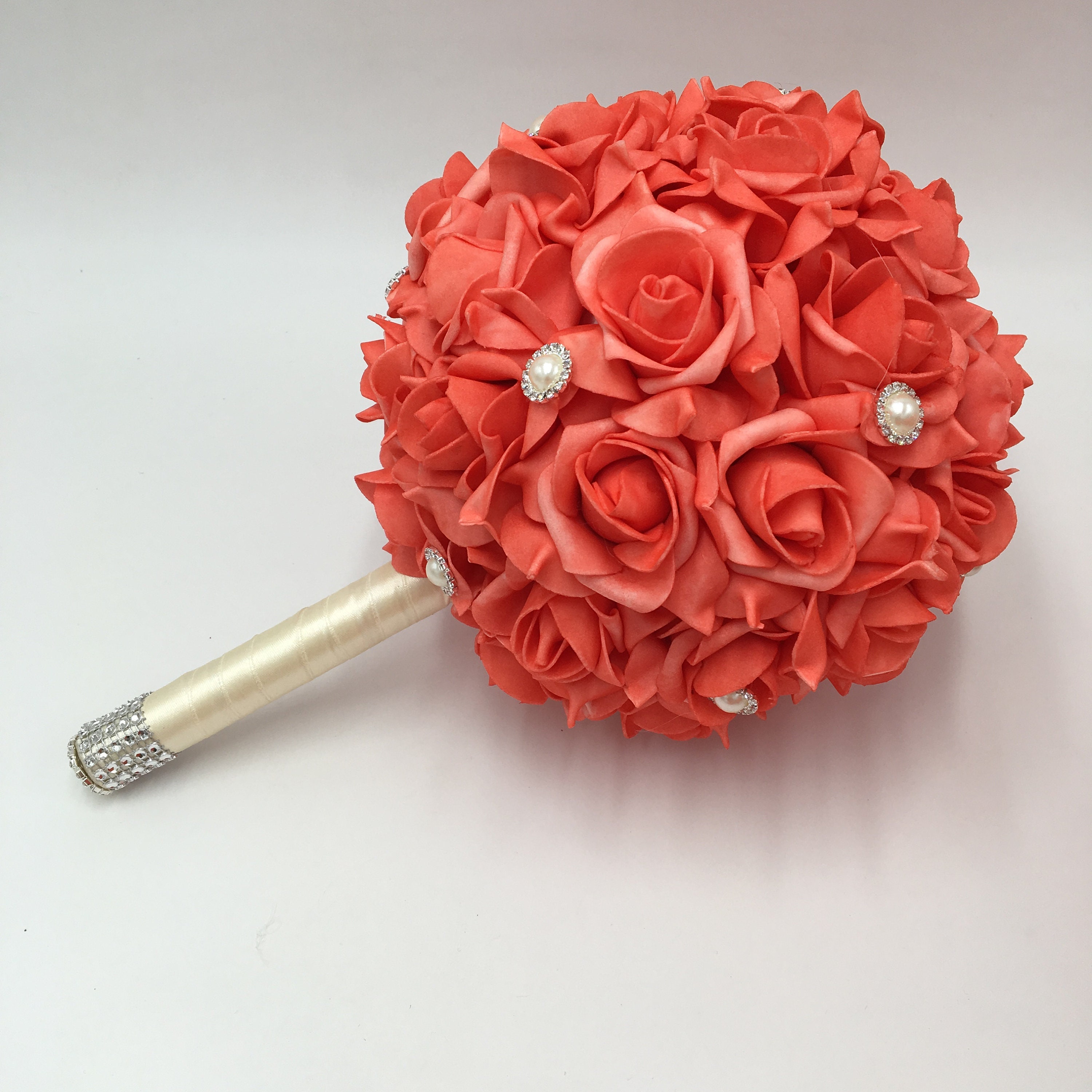 Coral rose bouquet - Etsy.de