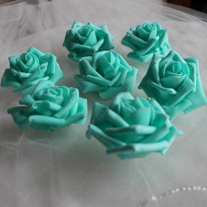 Aqua Blue Flowers Bulk Roses Heads Artificial Flowers 100 Pcs - Etsy ...
