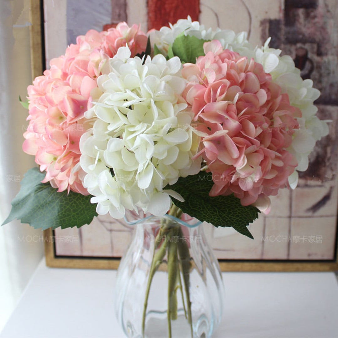 Light Pink Flowers Artificial Silk Hydrangea 10 Flowers Pink - Etsy