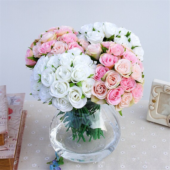 Rose Bouquet Artificial Flowers Silk Roses Bouquet for Bride | Etsy