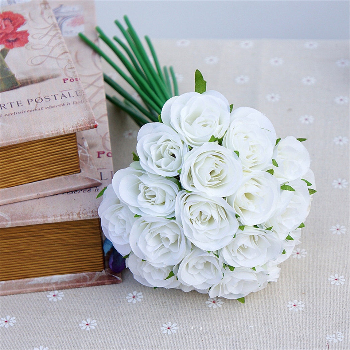 Rose Bouquet Artificial Flowers Silk Roses Bouquet for Bride | Etsy