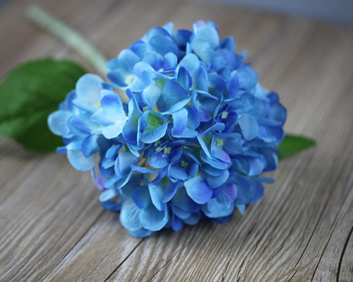 Blue Hydrangea Artificial Silk Hydrangea 10 Stems Blooms Light - Etsy