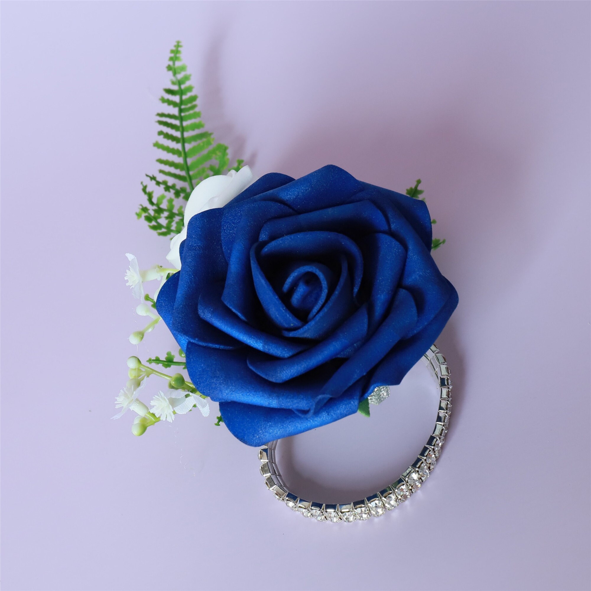 Royal Blue and Silver Rose Wedding Bouquet Bridal Bridesmaid - Etsy ...