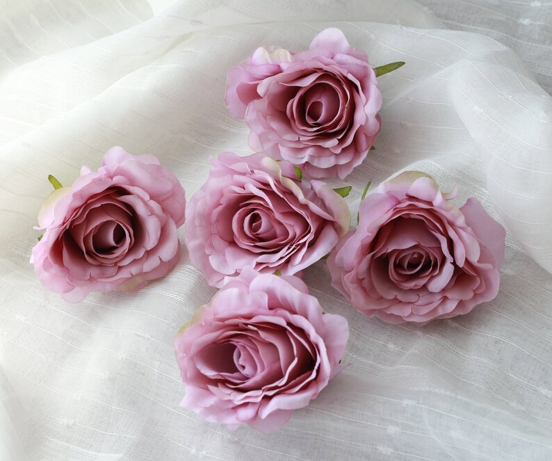 Mauve Roses Fake Flowers Cream White Rose Blush Pink Flower | Etsy